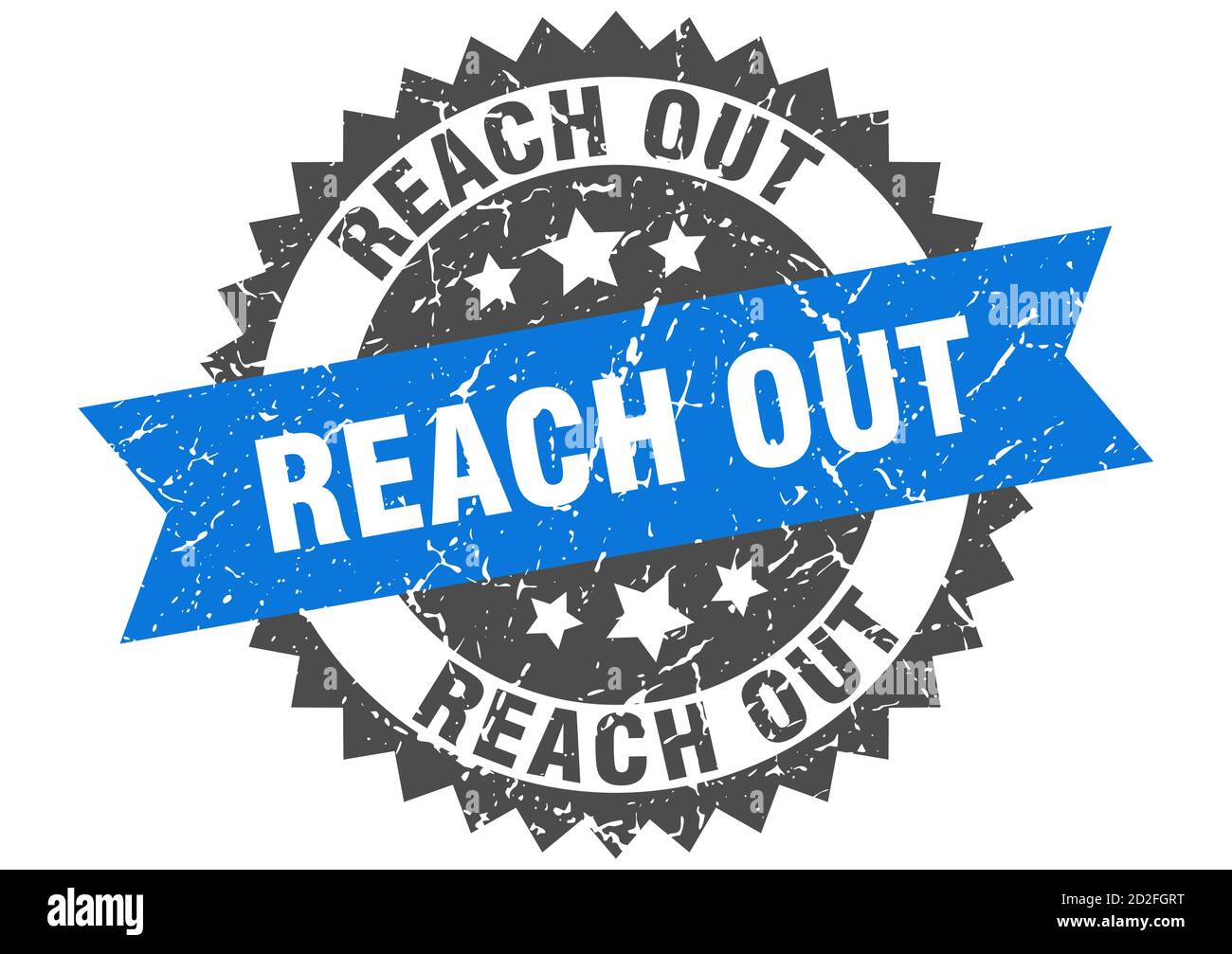 reach out stamp. round grunge sign with ribbon Stock Vector Image & Art ...