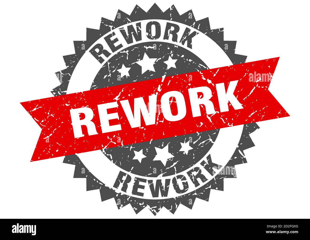 rework stamp. round grunge sign with ribbon Stock Vector Image & Art ...