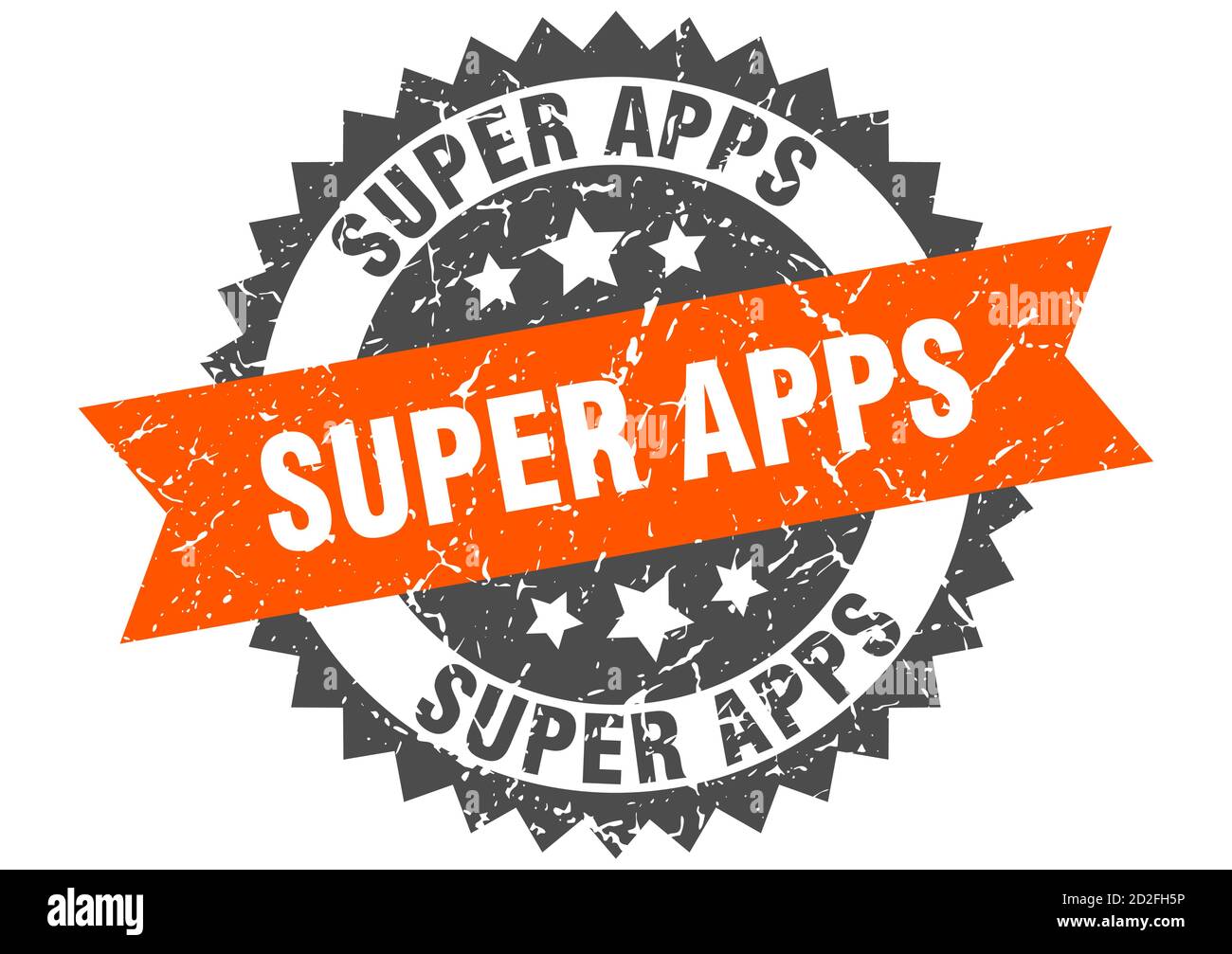 super apps stamp. round grunge sign with ribbon Stock Vector Image ...