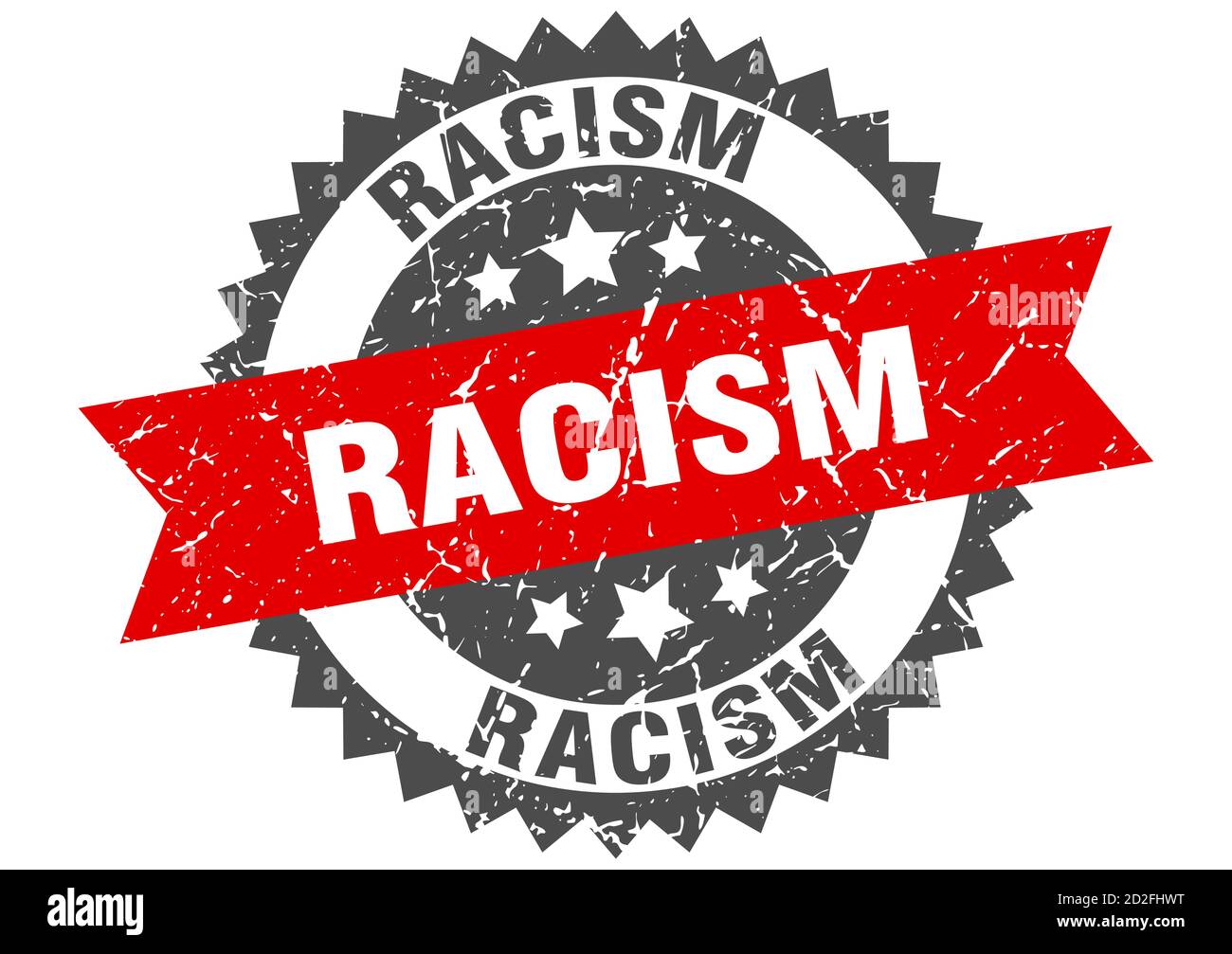 racism stamp. round grunge sign with ribbon Stock Vector Image & Art ...