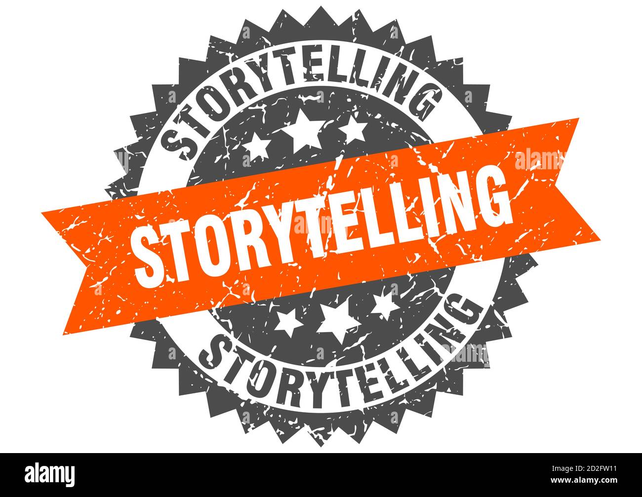 storytelling stamp. round grunge sign with ribbon Stock Vector Image ...