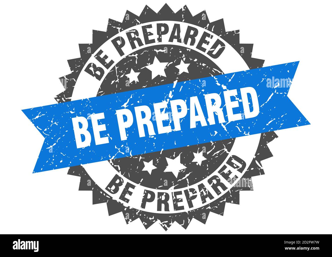 be prepared stamp. round grunge sign with ribbon Stock Vector Image ...