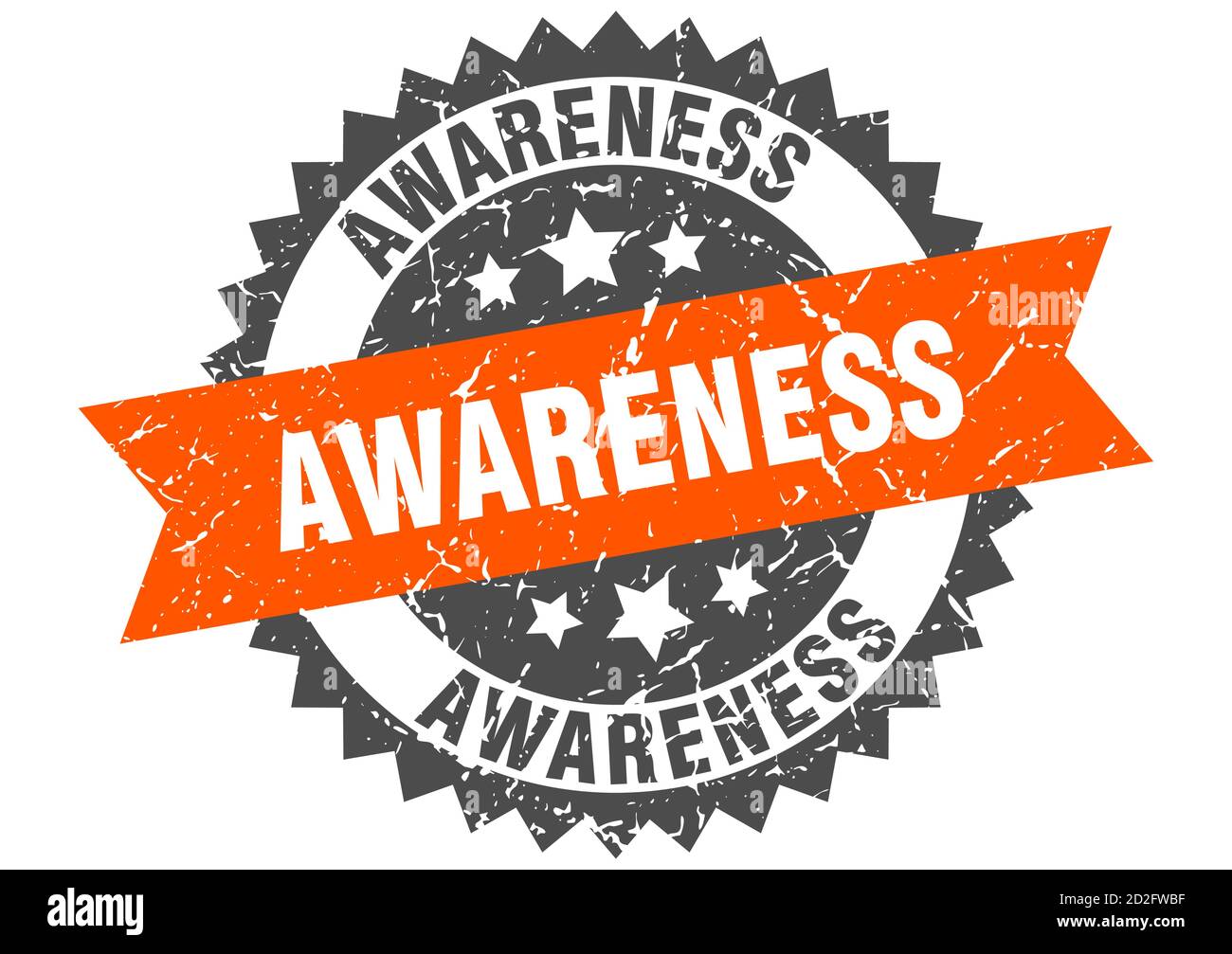 awareness stamp. round grunge sign with ribbon Stock Vector Image & Art ...