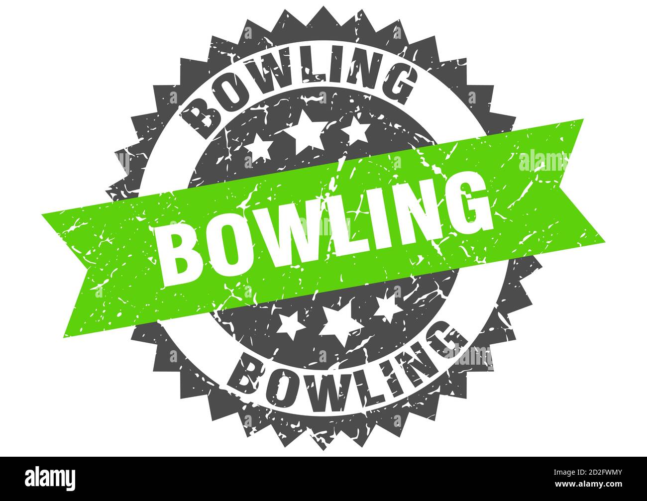 bowling stamp. round grunge sign with ribbon Stock Vector Image & Art ...