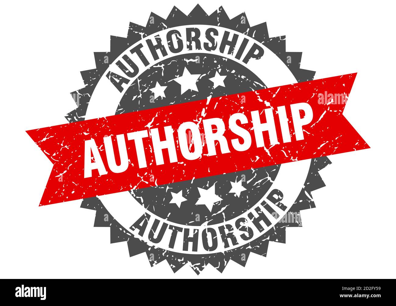 authorship stamp. round grunge sign with ribbon Stock Vector Image ...