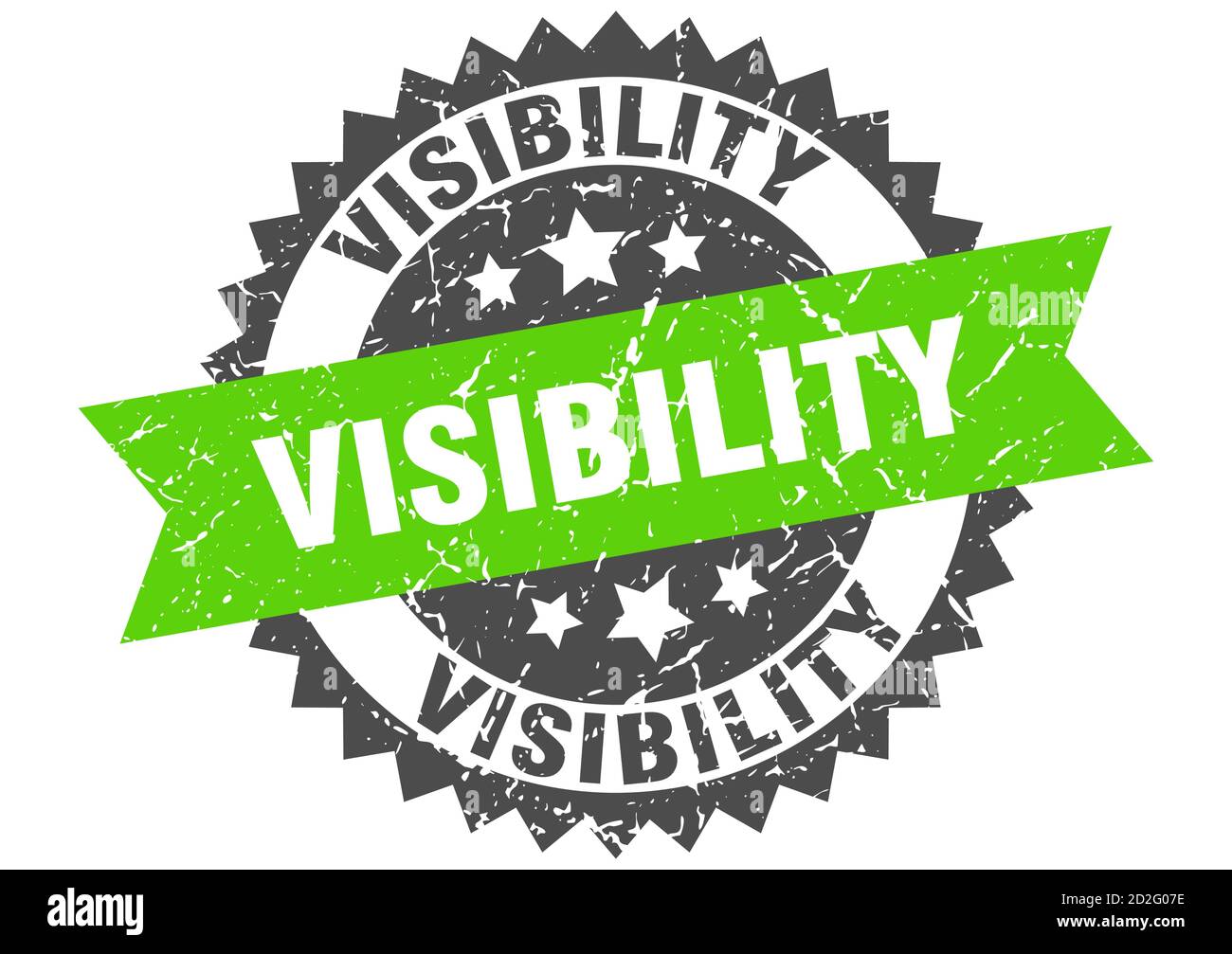 visibility stamp. round grunge sign with ribbon Stock Vector Image ...