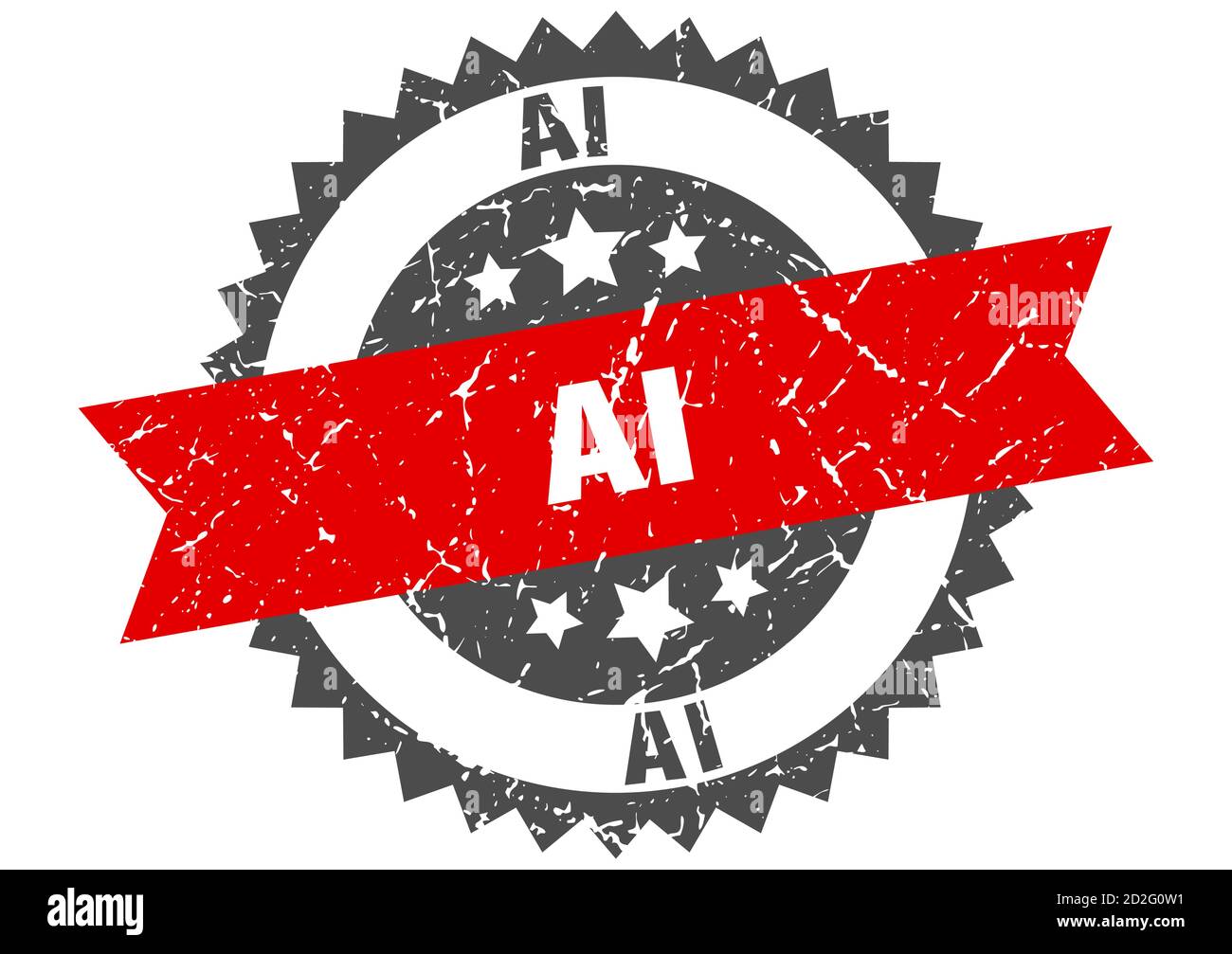 ai stamp. round grunge sign with ribbon Stock Vector Image & Art - Alamy