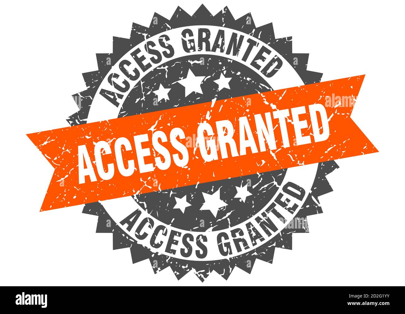 access granted stamp. round grunge sign with ribbon Stock Vector Image ...