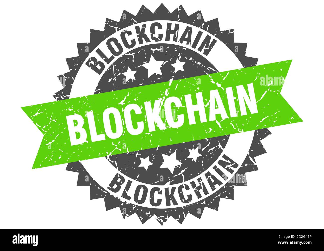 blockchain stamp. round grunge sign with ribbon Stock Vector Image ...