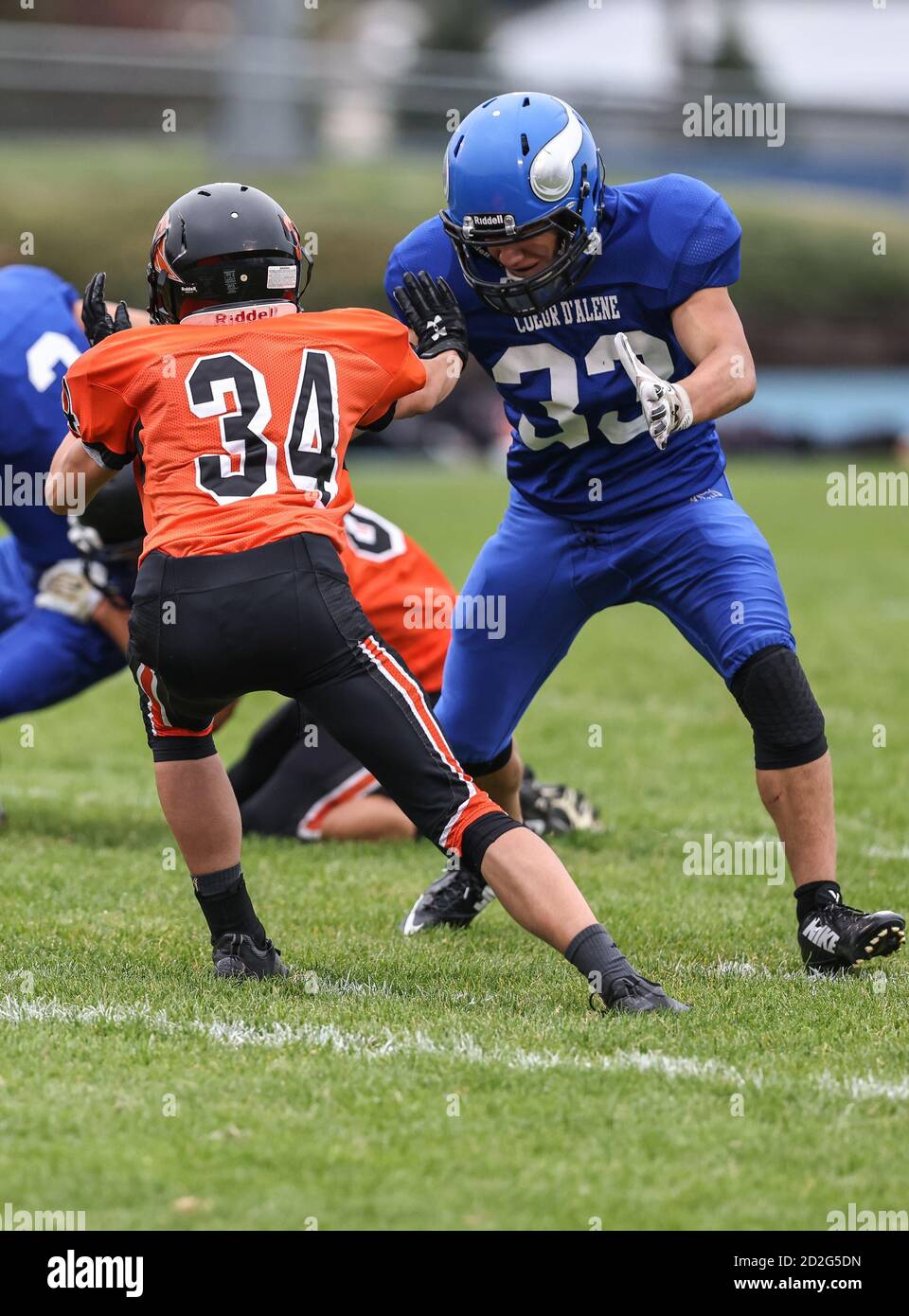 High School football action with Coeur d'Alene vs Post Falls freshmen ...