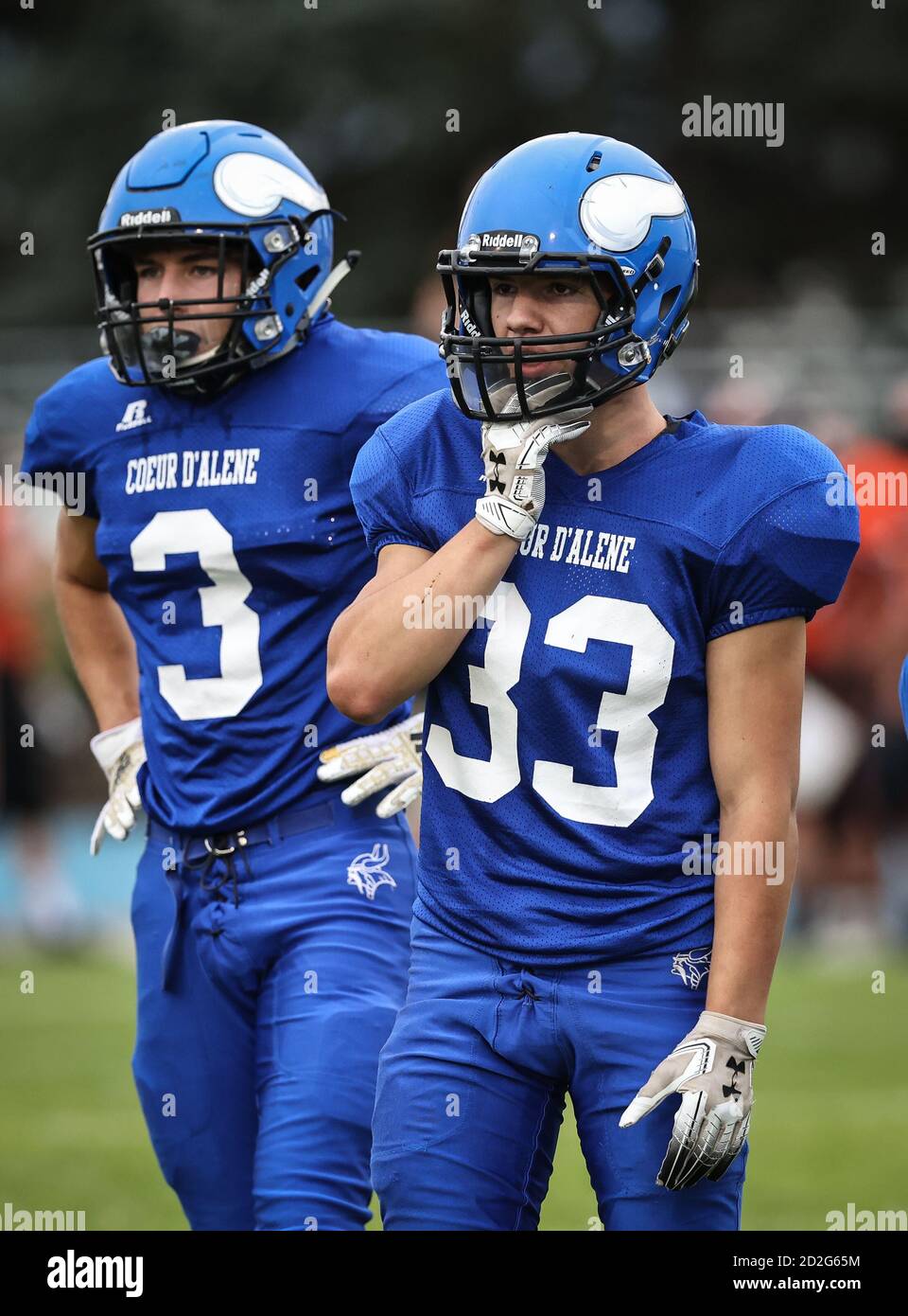 High School football action with Coeur d'Alene vs Post Falls freshmen ...
