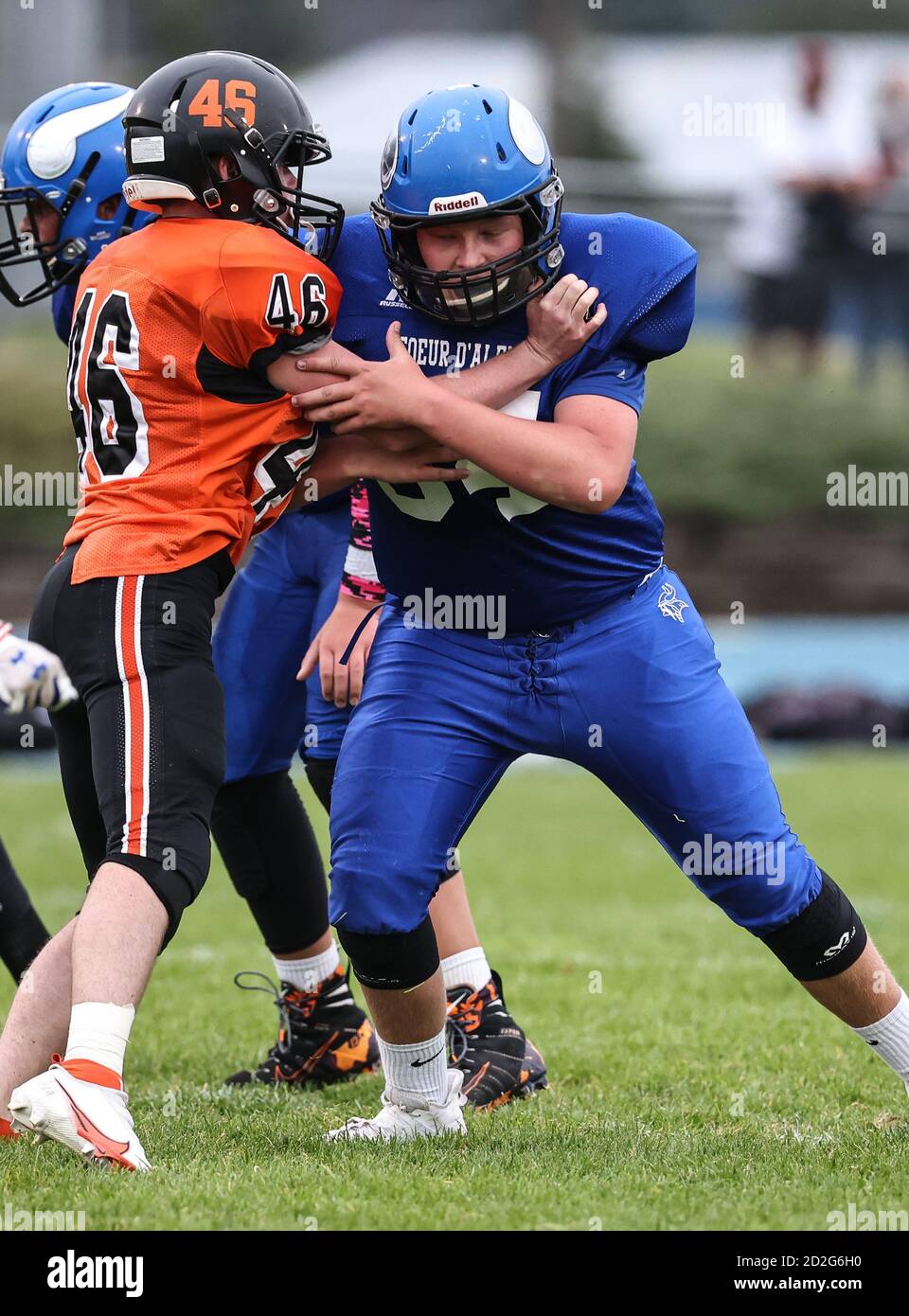 High School football action with Coeur d'Alene vs Post Falls freshmen ...
