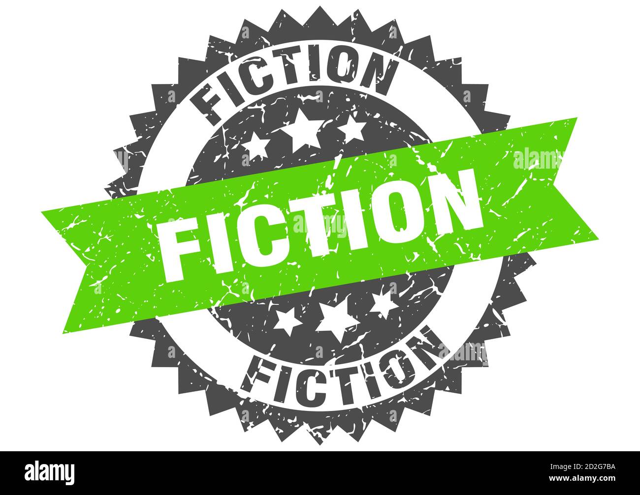 fiction stamp. round grunge sign with ribbon Stock Vector Image & Art ...