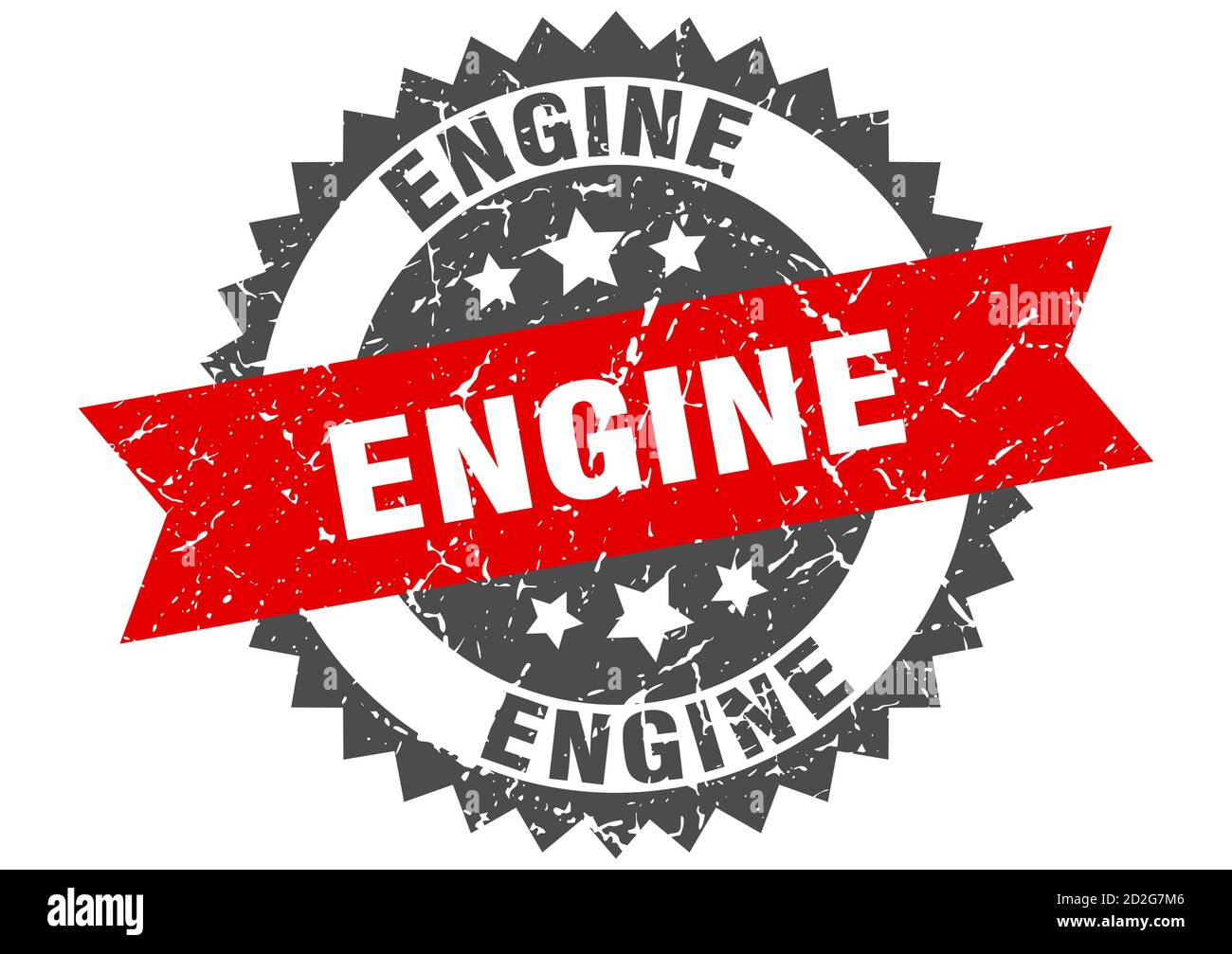 engine stamp. round grunge sign with ribbon Stock Vector Image & Art ...