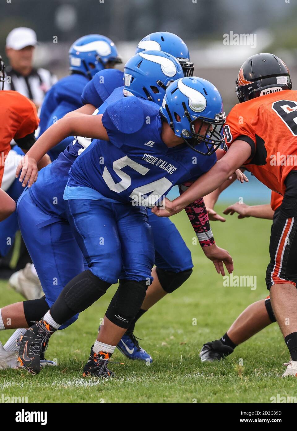 High School football action with Coeur d'Alene vs Post Falls freshmen ...