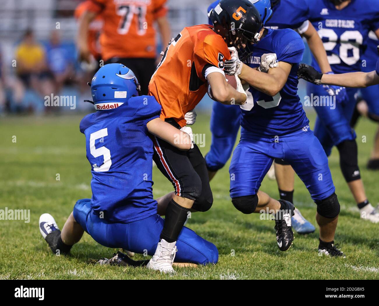 High School football action with Coeur d'Alene vs Post Falls freshmen ...