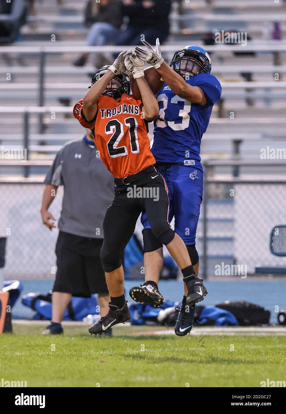 High School football action with Coeur d'Alene vs Post Falls freshmen ...
