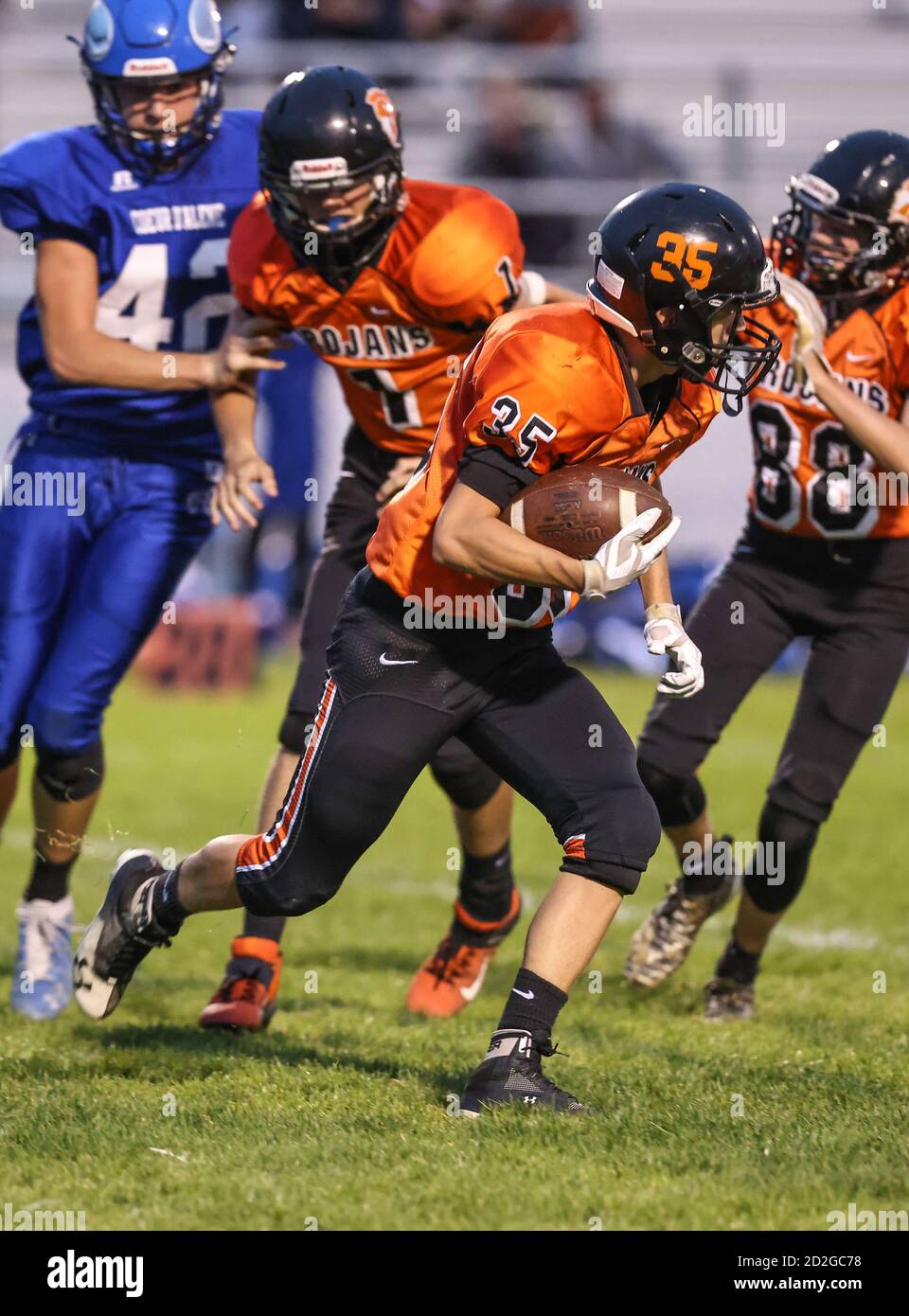 High School football action with Coeur d'Alene vs Post Falls freshmen ...