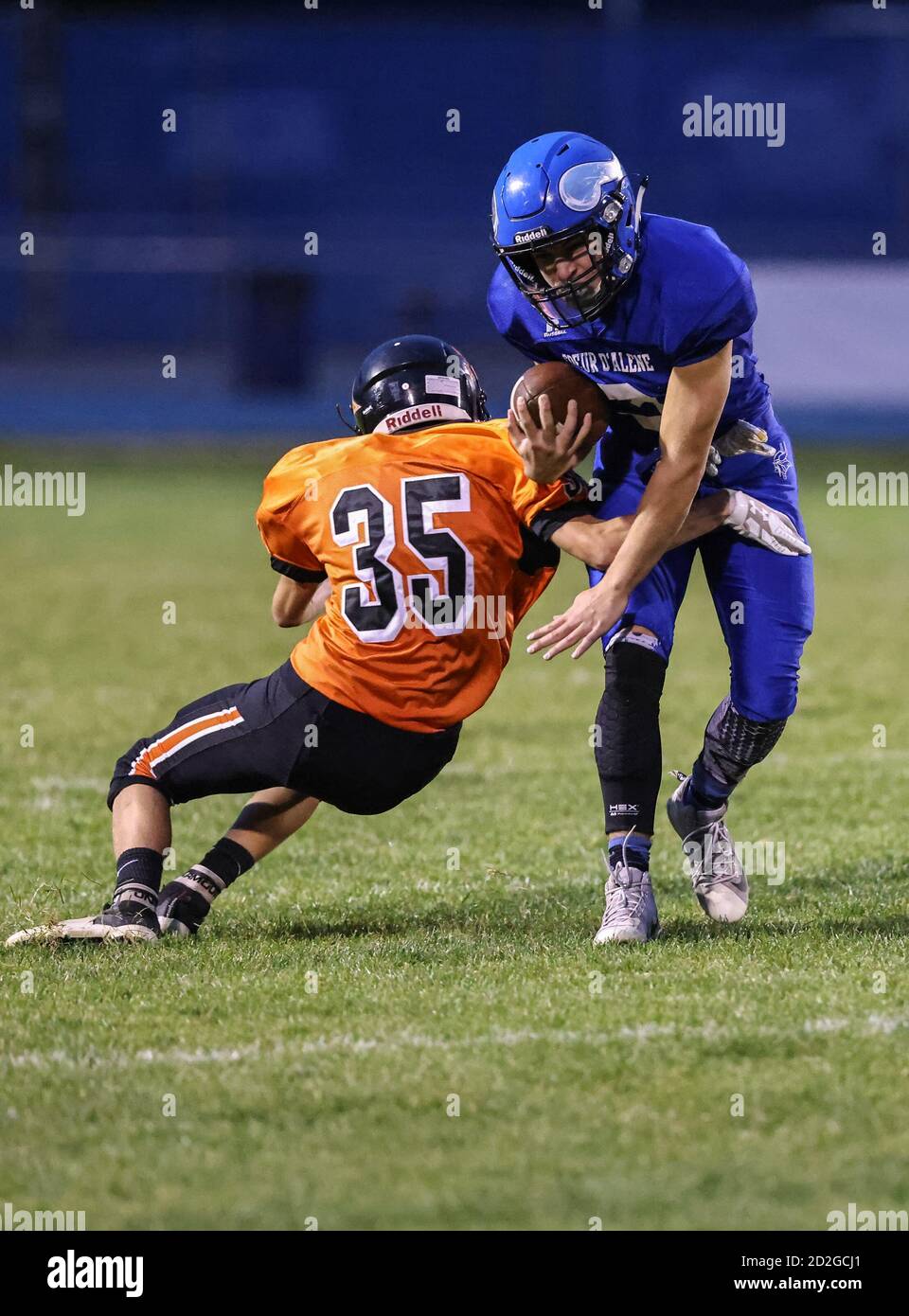 High School football action with Coeur d'Alene vs Post Falls freshmen ...