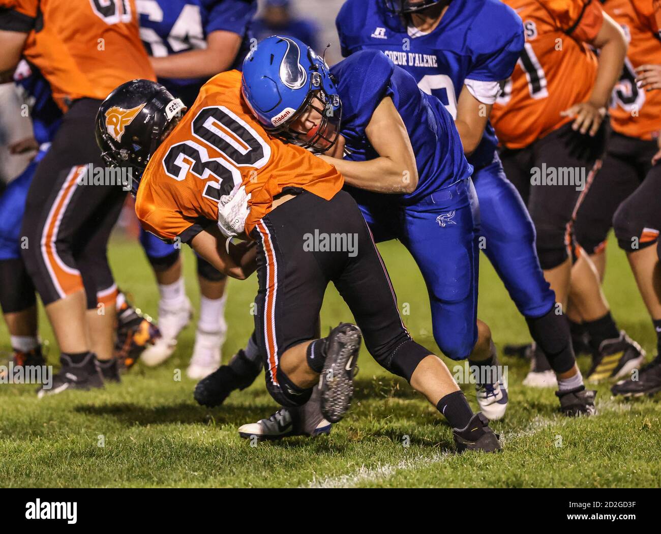 High School football action with Coeur d'Alene vs Post Falls freshmen ...