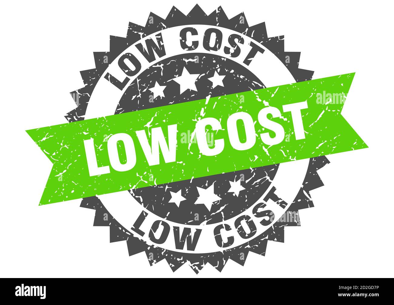 low cost stamp. round grunge sign with ribbon Stock Vector Image & Art ...