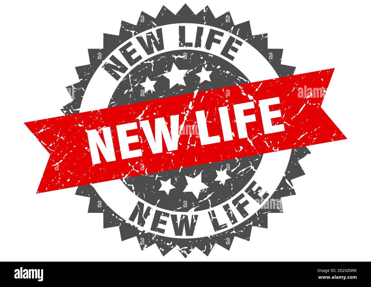 new life stamp. round grunge sign with ribbon Stock Vector Image & Art ...