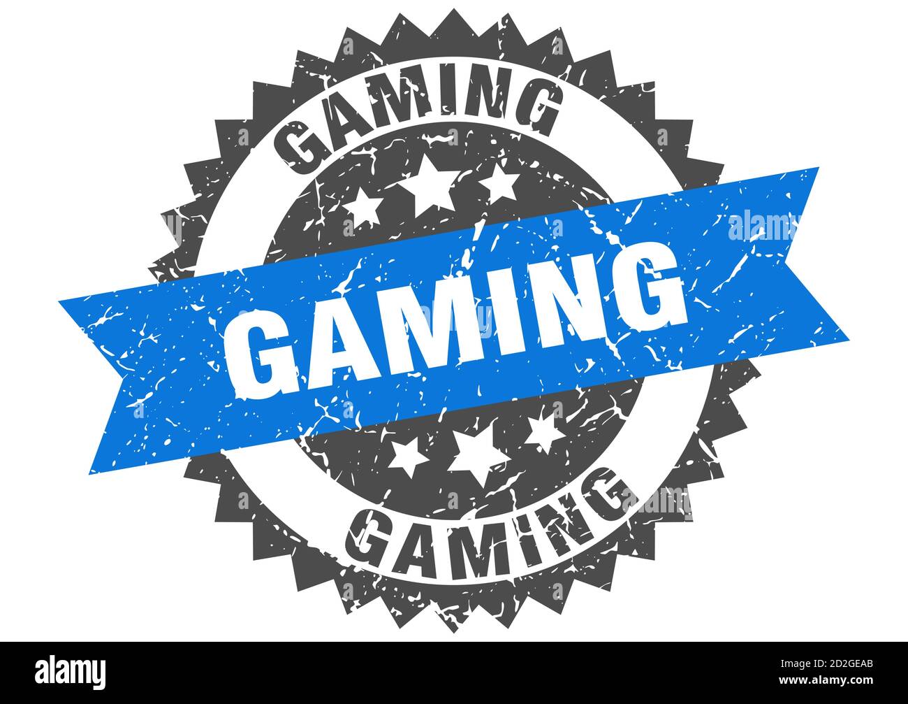 gaming stamp. round grunge sign with ribbon Stock Vector Image & Art ...
