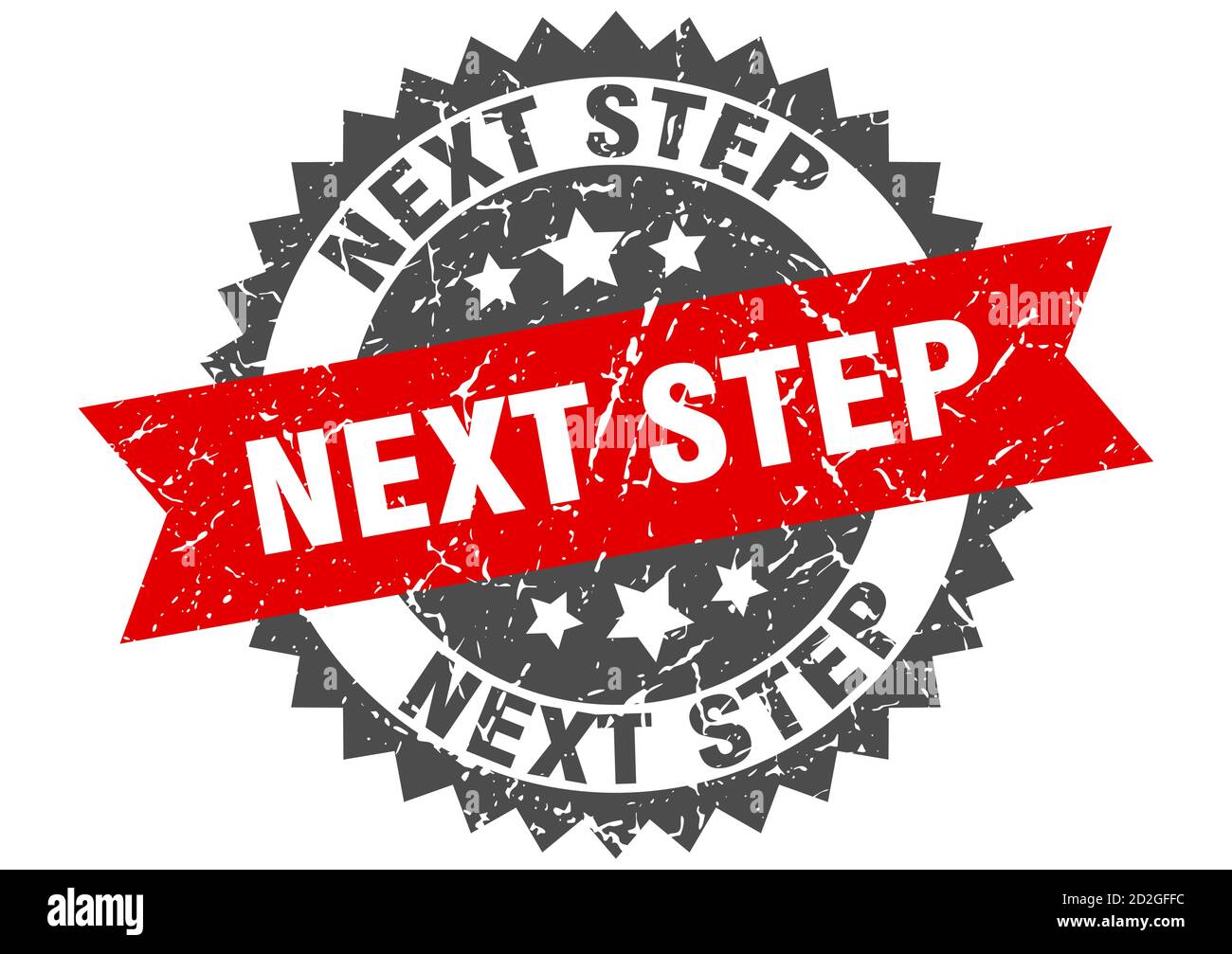 next step stamp. round grunge sign with ribbon Stock Vector Image & Art ...