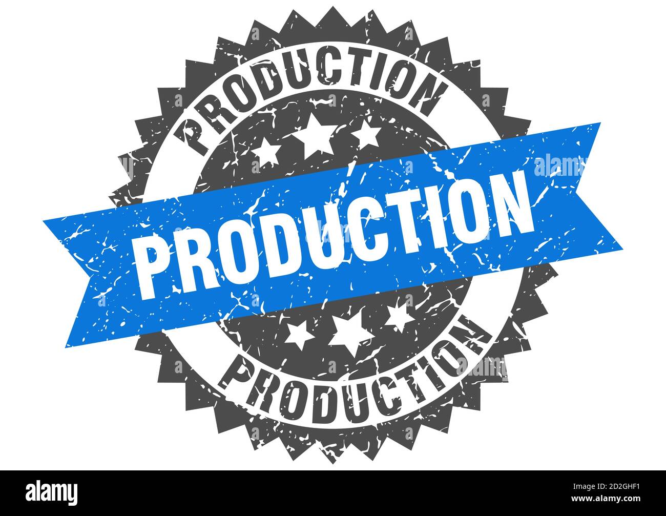 production stamp. round grunge sign with ribbon Stock Vector Image ...