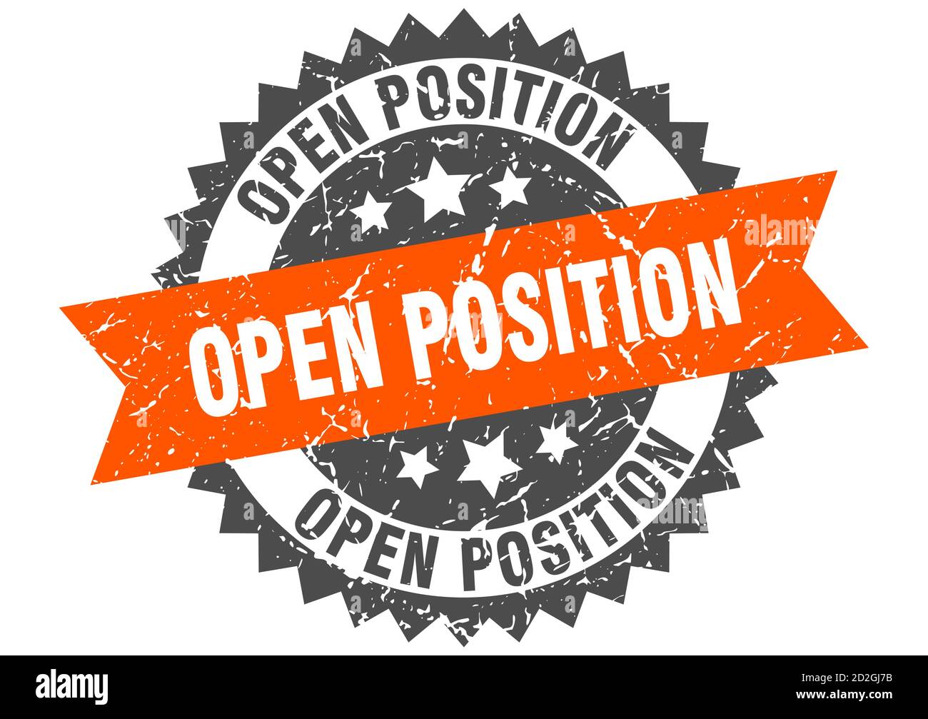 open position stamp. round grunge sign with ribbon Stock Vector Image ...