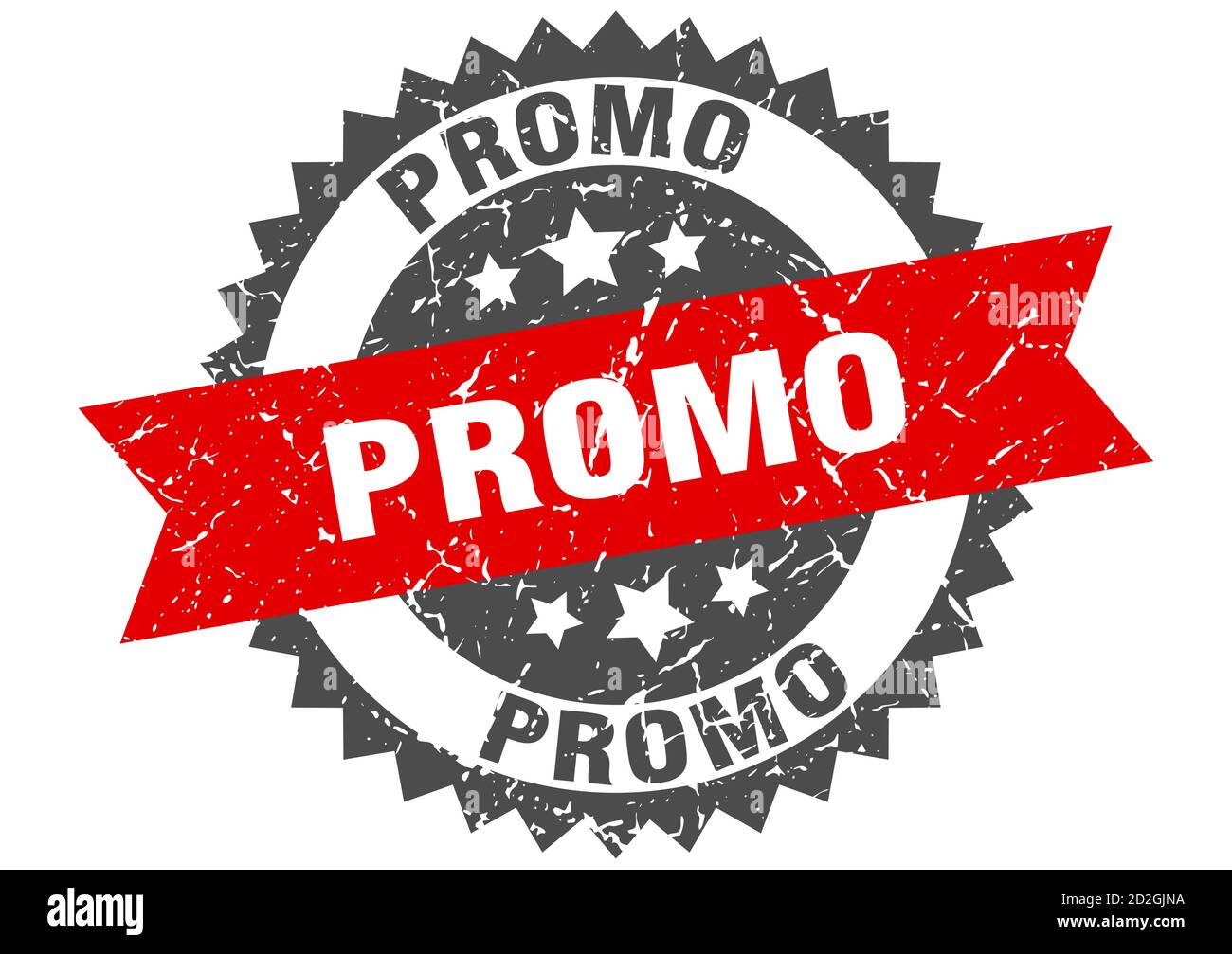 promo stamp. round grunge sign with ribbon Stock Vector Image & Art - Alamy