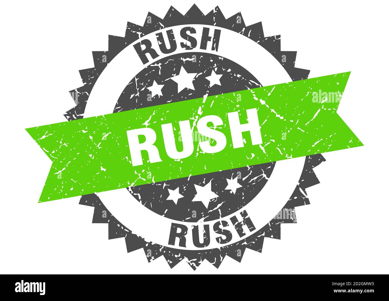 rush stamp. round grunge sign with ribbon Stock Vector Image & Art - Alamy