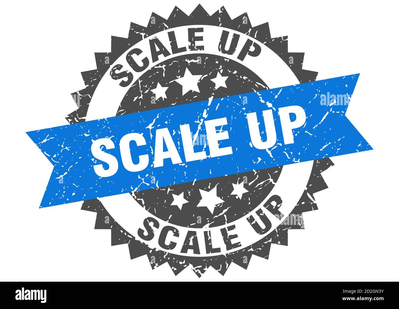 scale up stamp. round grunge sign with ribbon Stock Vector Image & Art ...