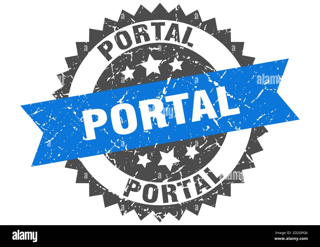 portal stamp. round grunge sign with ribbon Stock Vector Image & Art ...