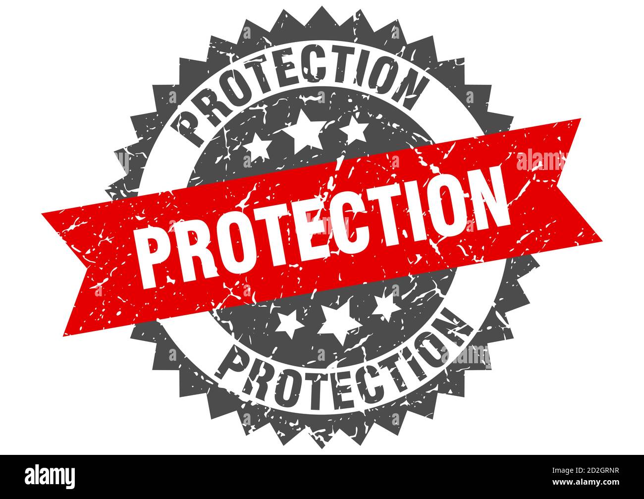 protection stamp. round grunge sign with ribbon Stock Vector Image ...