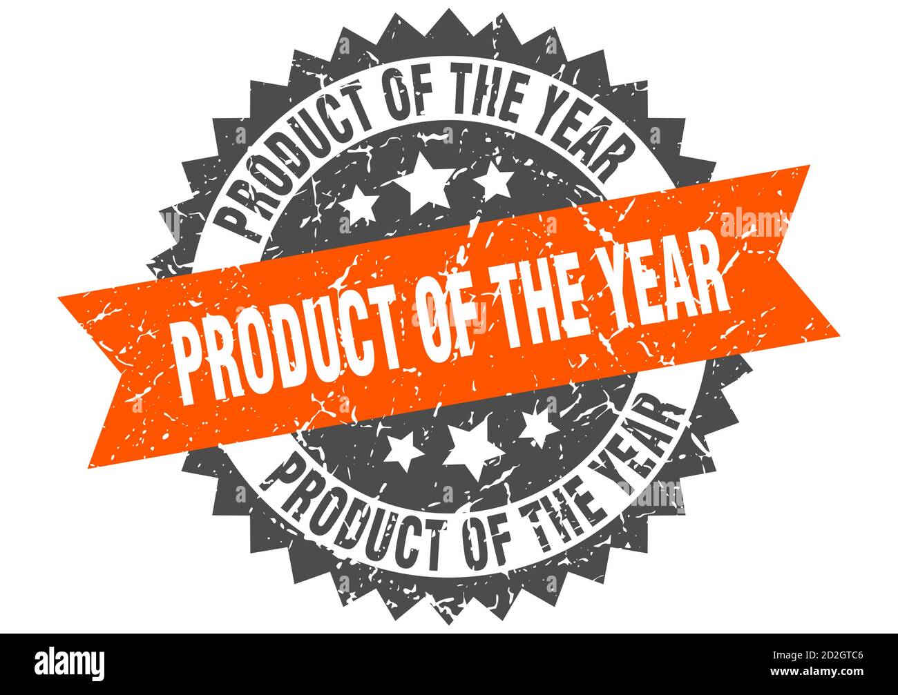product of the year stamp. round grunge sign with ribbon Stock Vector ...
