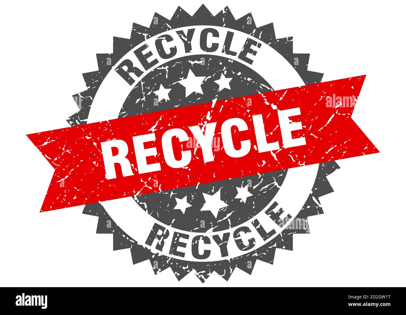 recycle stamp. round grunge sign with ribbon Stock Vector Image & Art ...