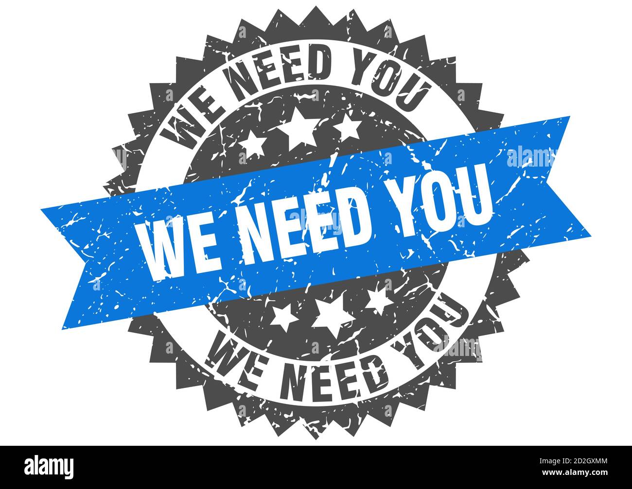 we need you stamp. round grunge sign with ribbon Stock Vector Image ...