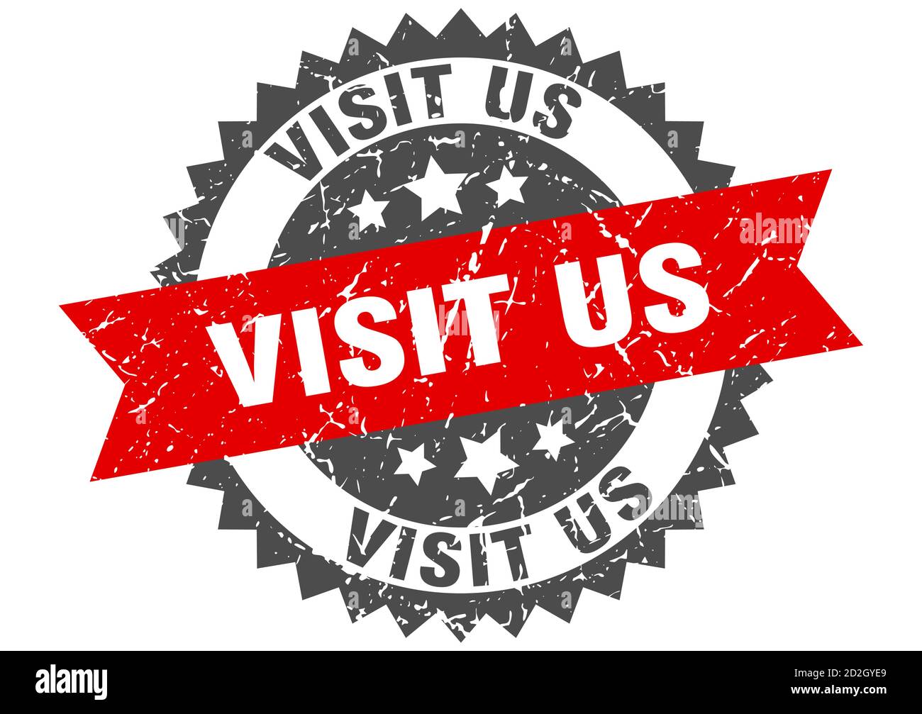 visit us stamp. round grunge sign with ribbon Stock Vector Image & Art ...