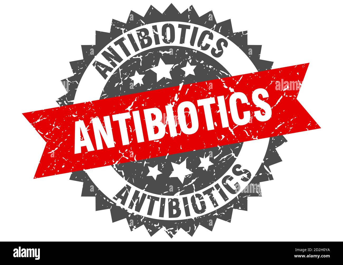 antibiotics stamp. round grunge sign with ribbon Stock Vector Image ...