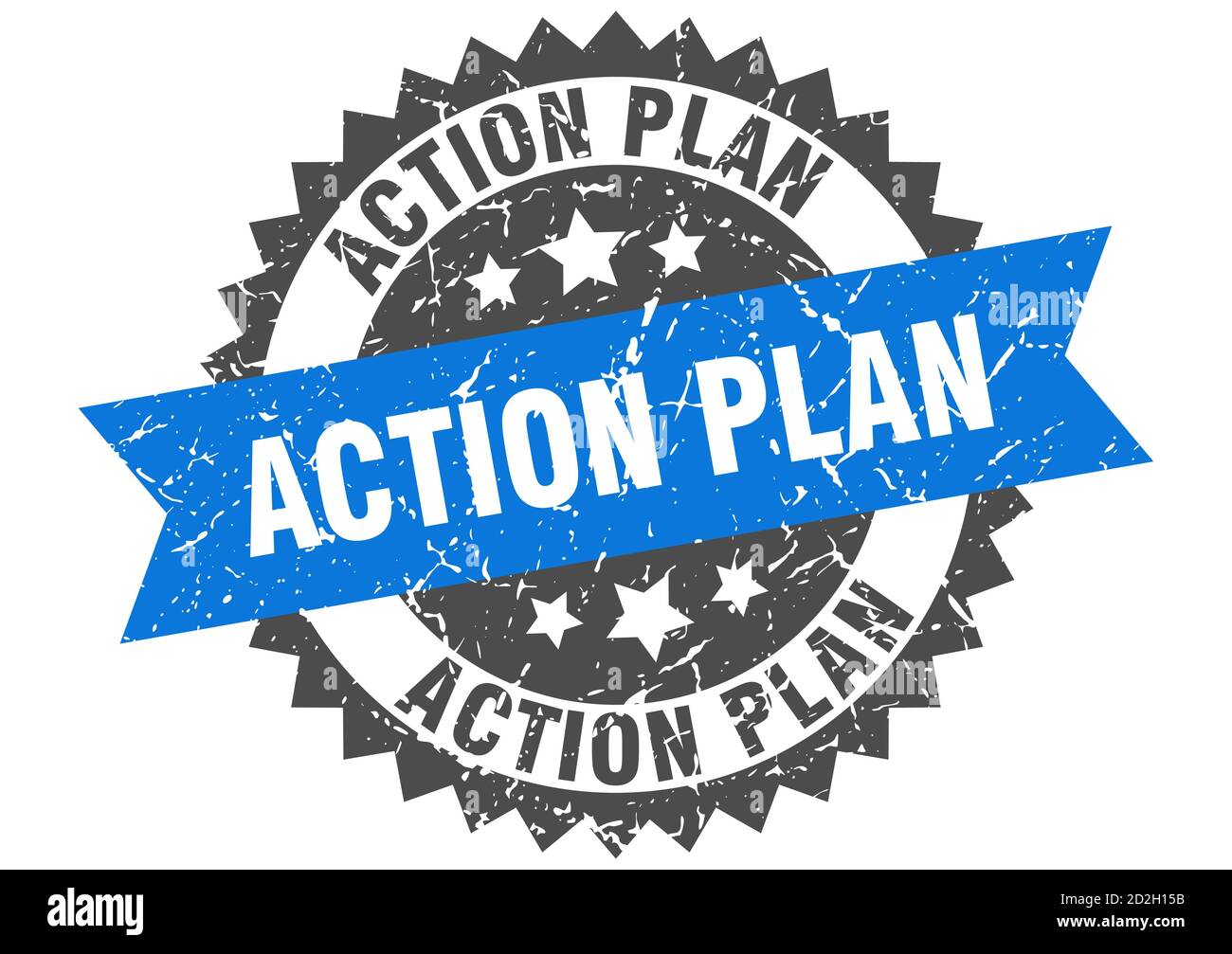 action plan stamp. round grunge sign with ribbon Stock Vector Image ...