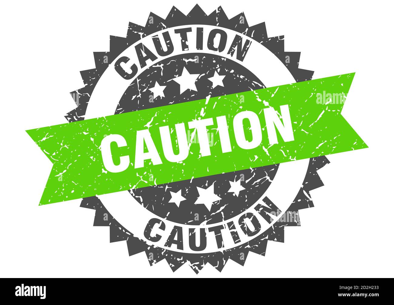 caution stamp. round grunge sign with ribbon Stock Vector Image & Art ...