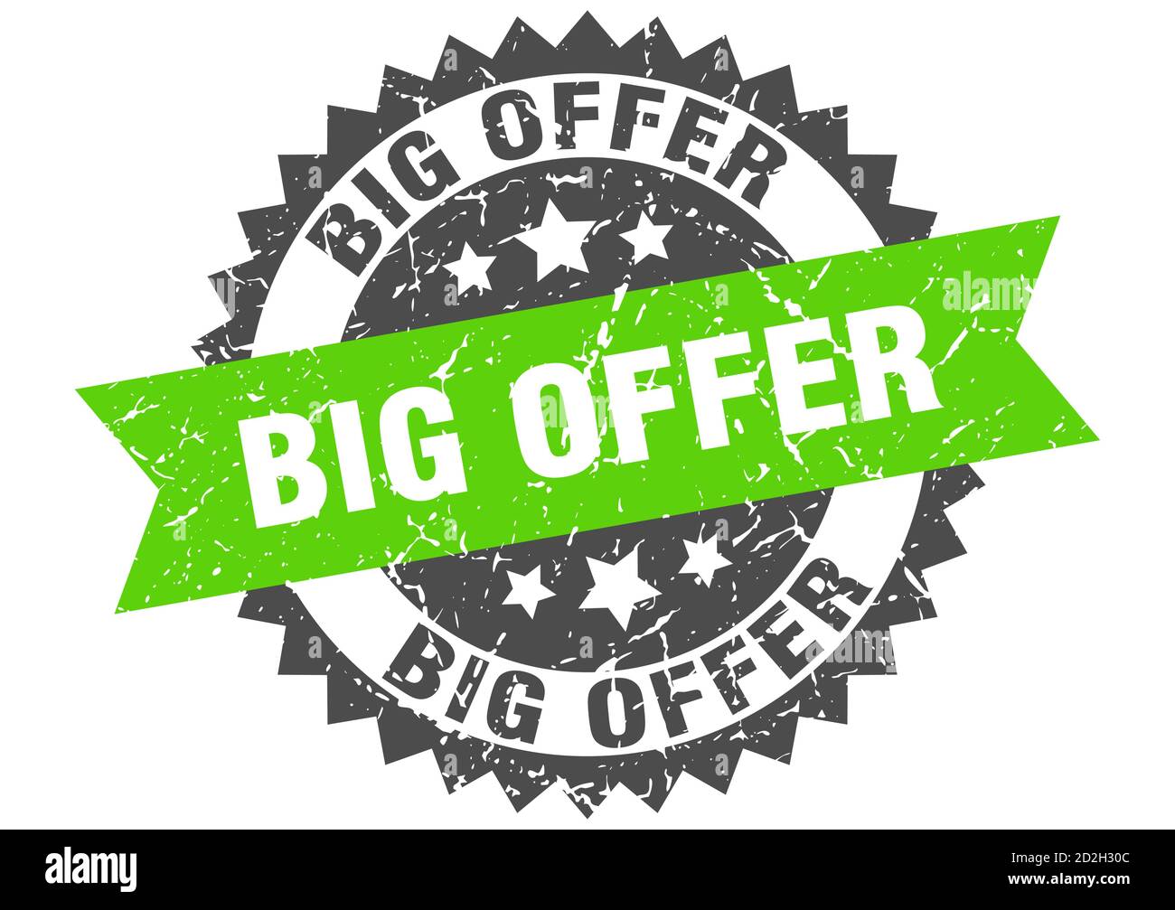 big offer stamp. round grunge sign with ribbon Stock Vector Image & Art ...