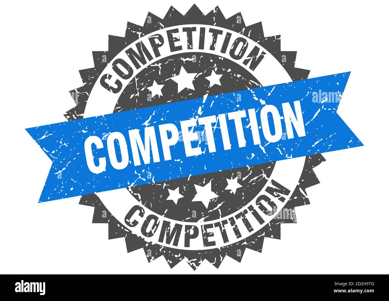 competition stamp. round grunge sign with ribbon Stock Vector Image ...