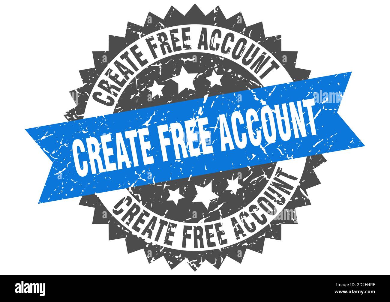 create free account stamp. round grunge sign with ribbon Stock Vector ...