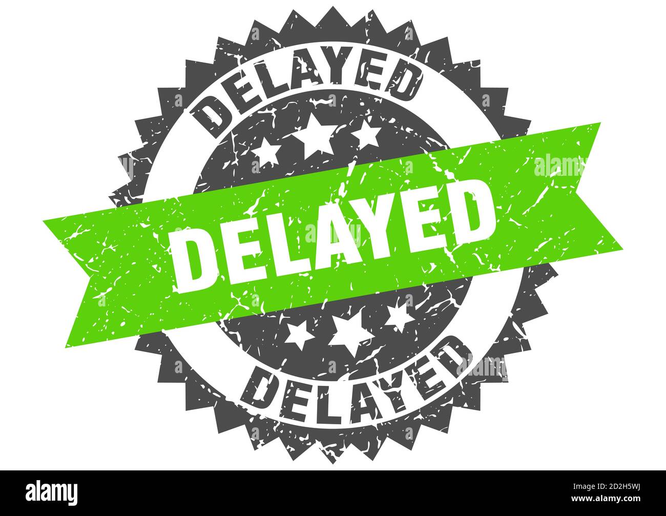 delayed stamp. round grunge sign with ribbon Stock Vector Image & Art ...