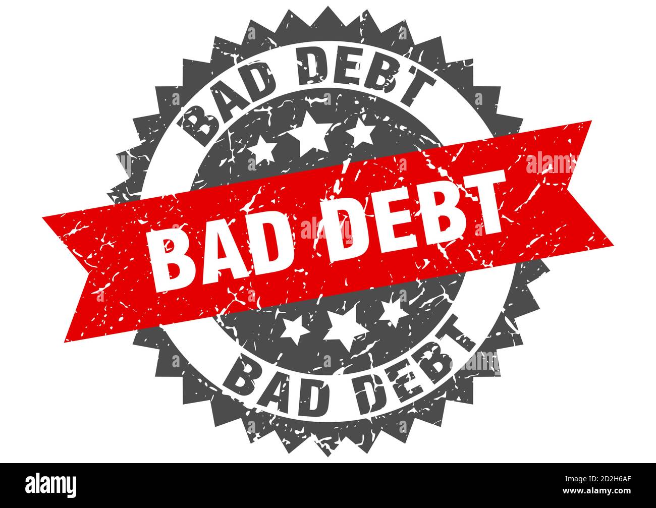 bad debt stamp. round grunge sign with ribbon Stock Vector Image & Art - Alamy