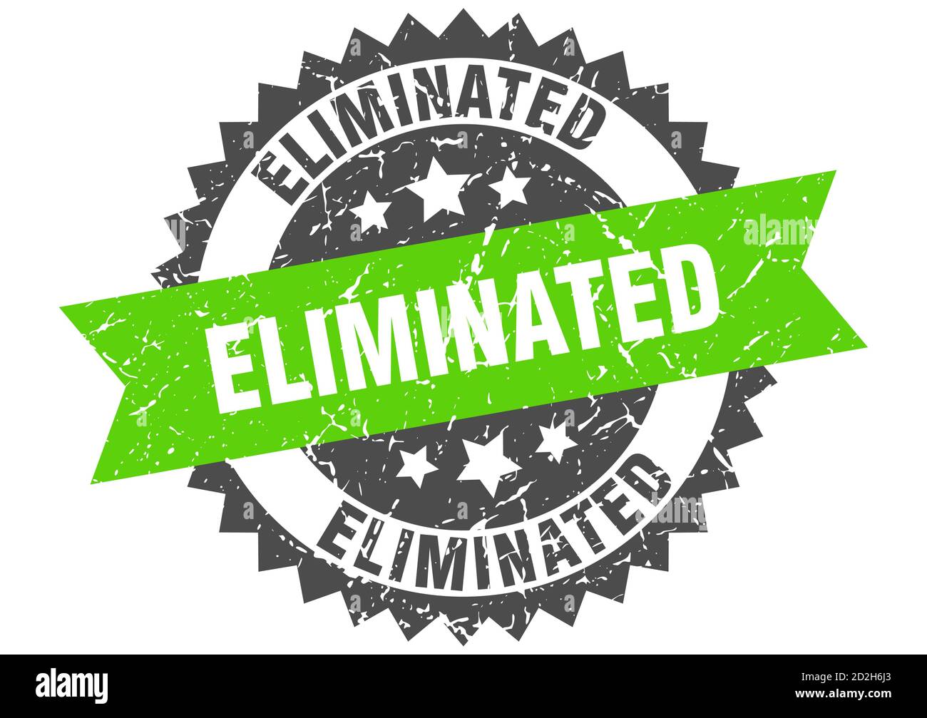 eliminated stamp. round grunge sign with ribbon Stock Vector Image ...