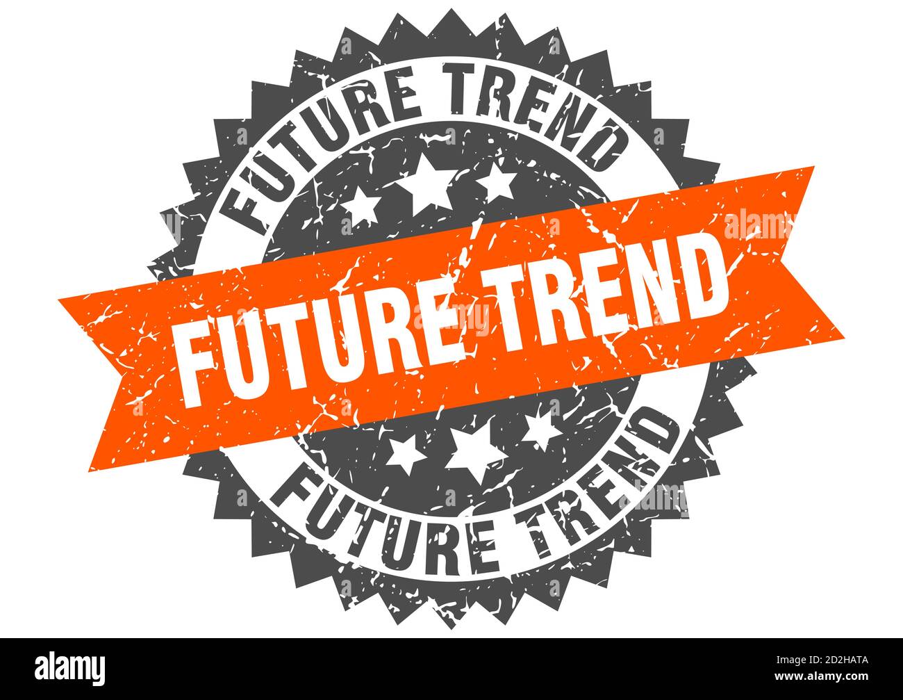future trend stamp. round grunge sign with ribbon Stock Vector Image ...