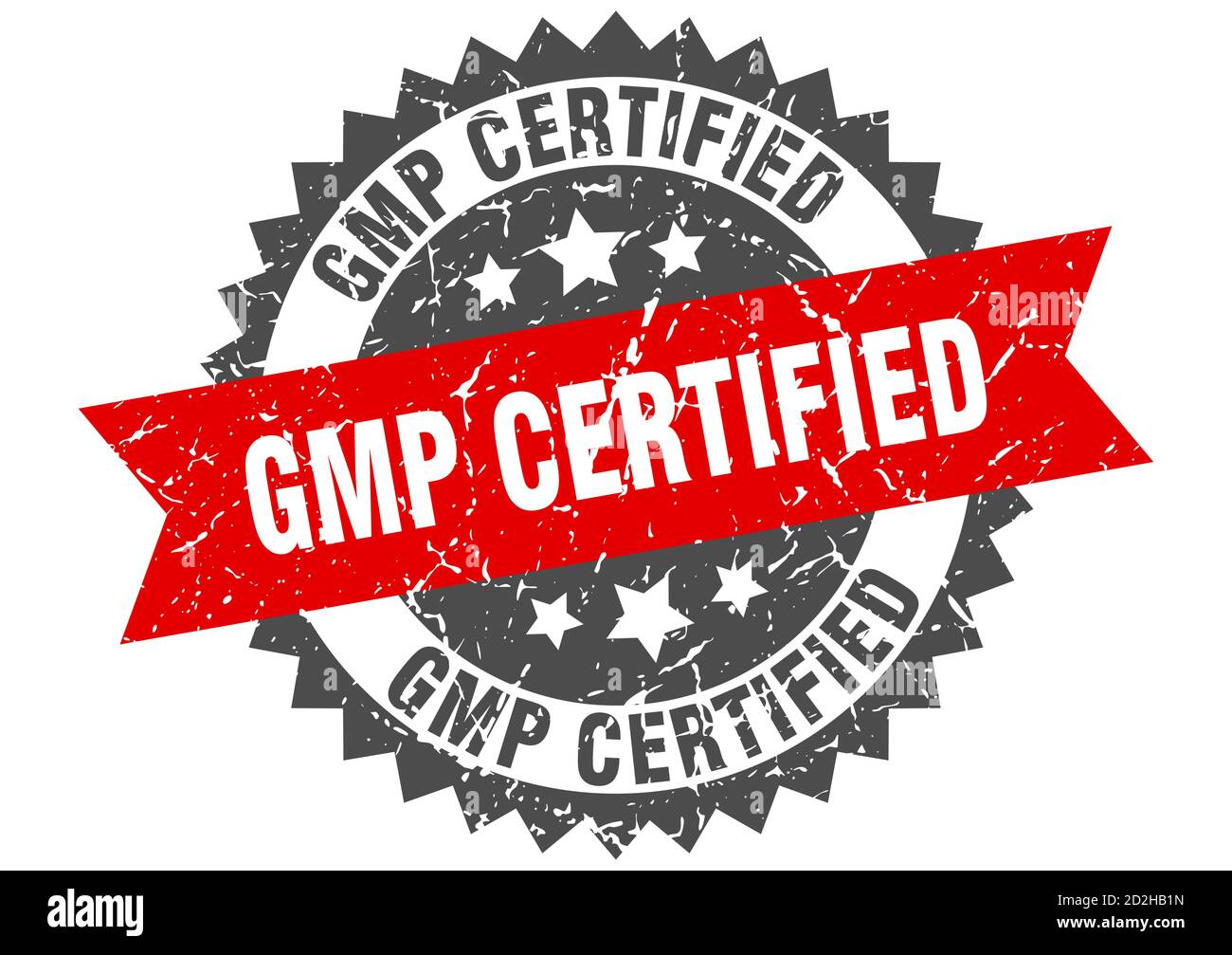 gmp certified stamp. round grunge sign with ribbon Stock Vector Image ...